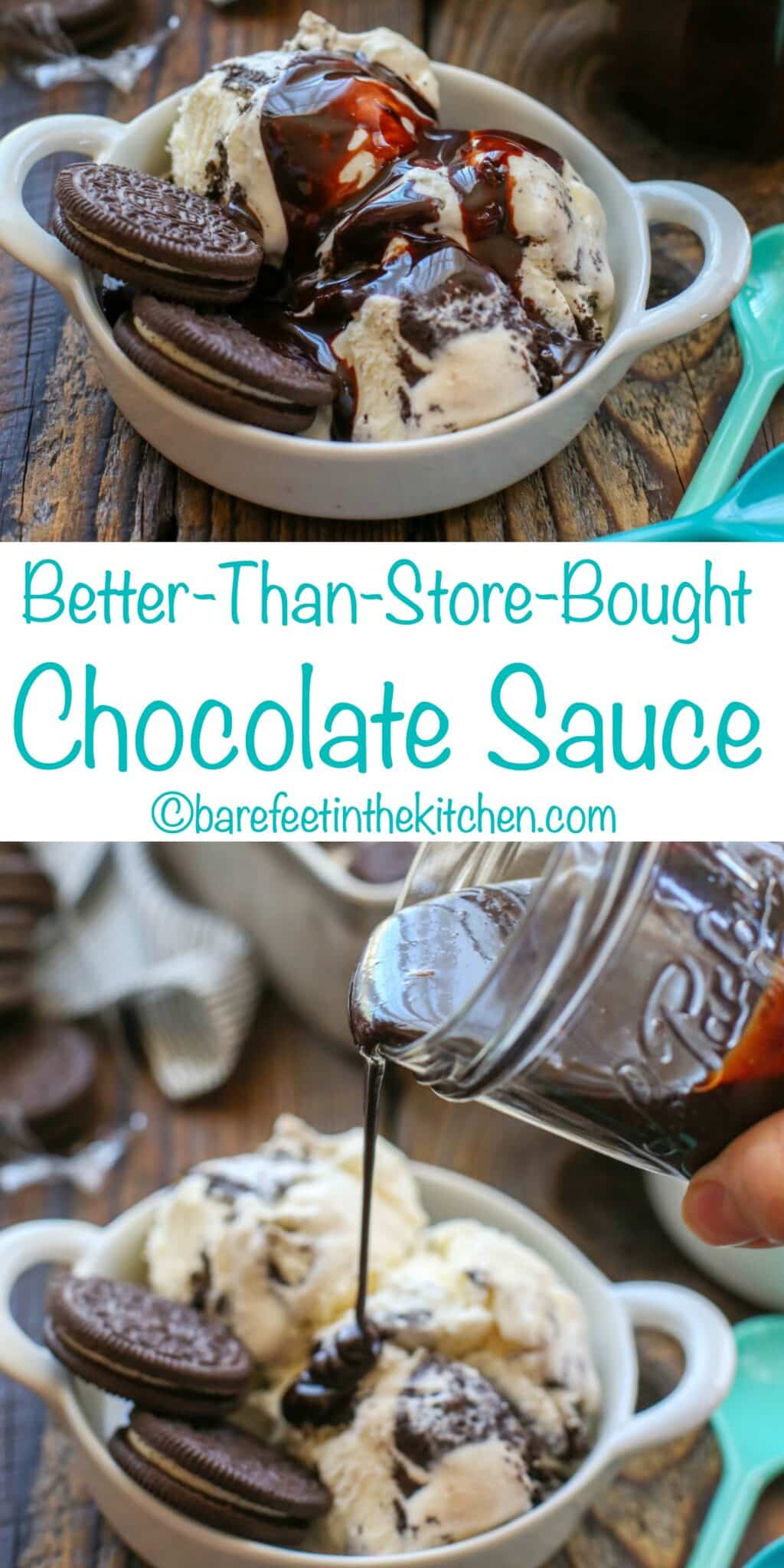 Simple Homemade Chocolate Sauce - Barefeet in the Kitchen