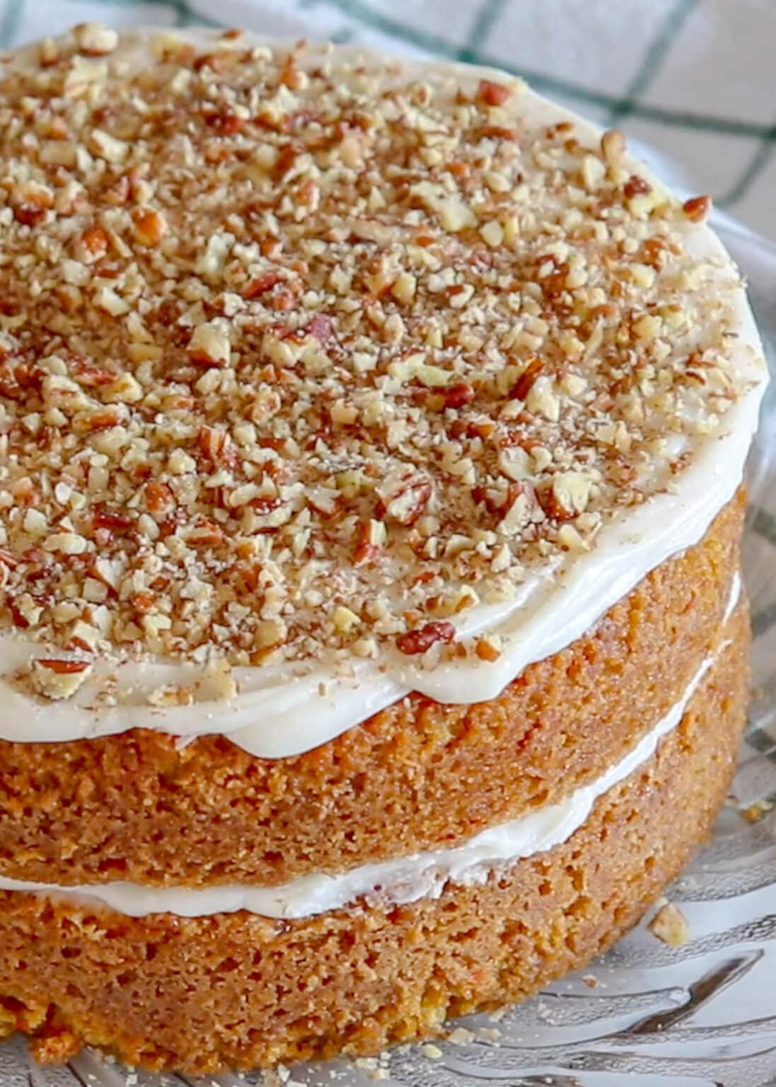 Carrot Cake with Cream Cheese Frosting - Barefeet In The Kitchen