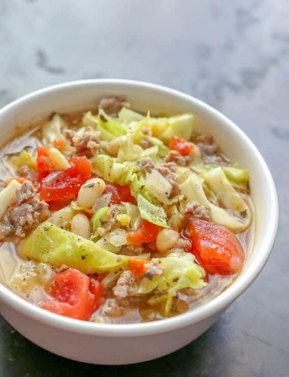 Hearty Italian Vegetable Beef Soup - Barefeet in the Kitchen