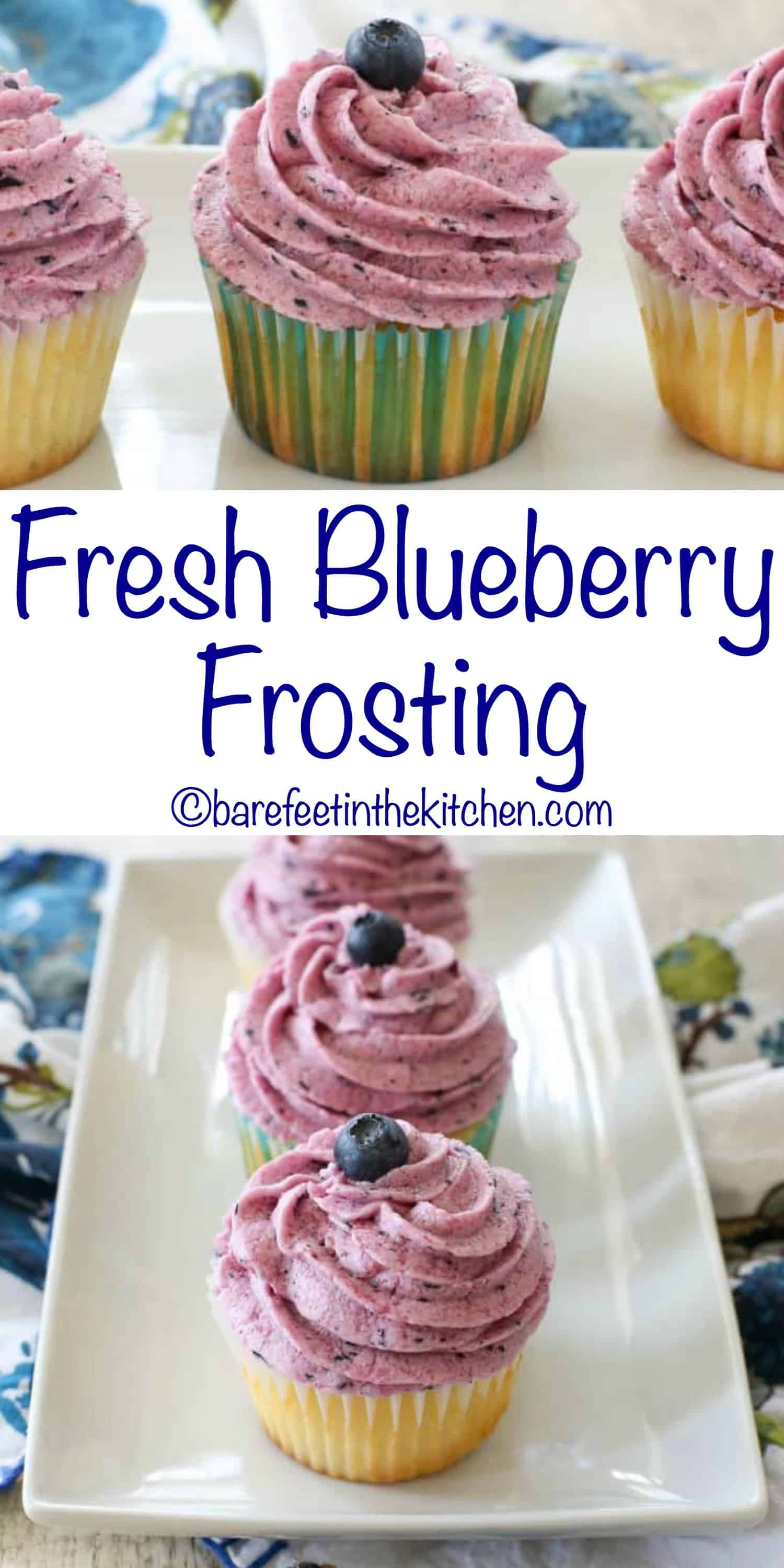 Fresh Blueberry Frosting - Barefeet in the Kitchen
