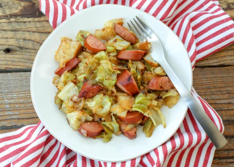 Cabbage and Sausage Skillet - Barefeet in the Kitchen