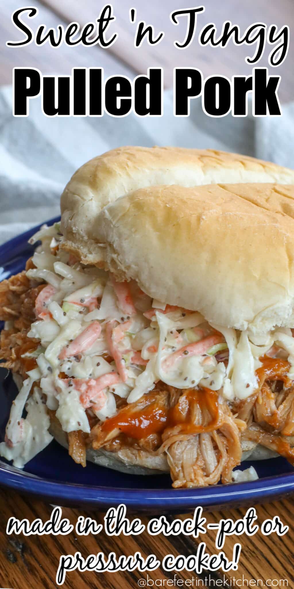 Sweet and Tangy Pulled Pork - Barefeet in the Kitchen