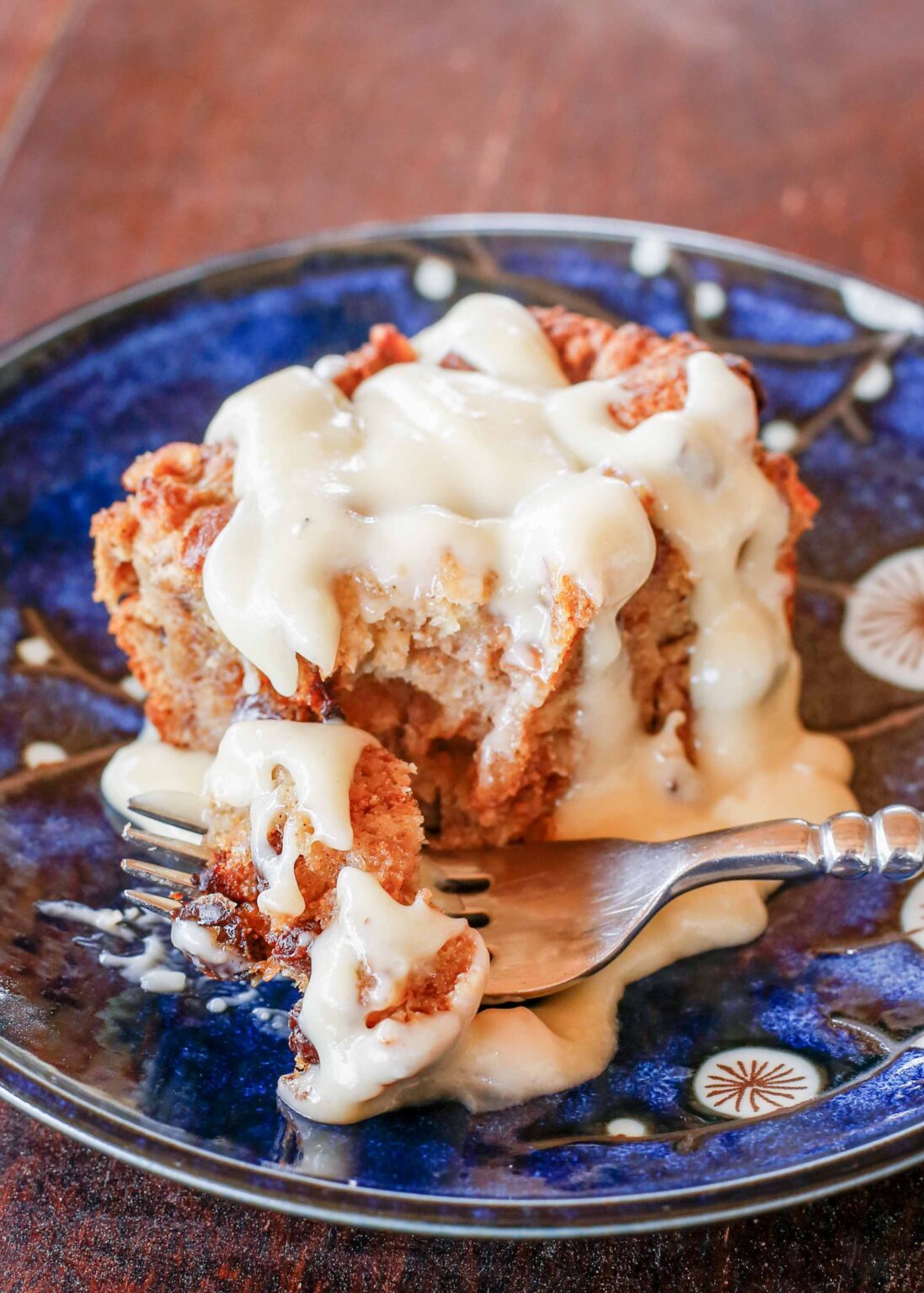 Bread Pudding with Kahlua Cream Sauce - Barefeet In The Kitchen