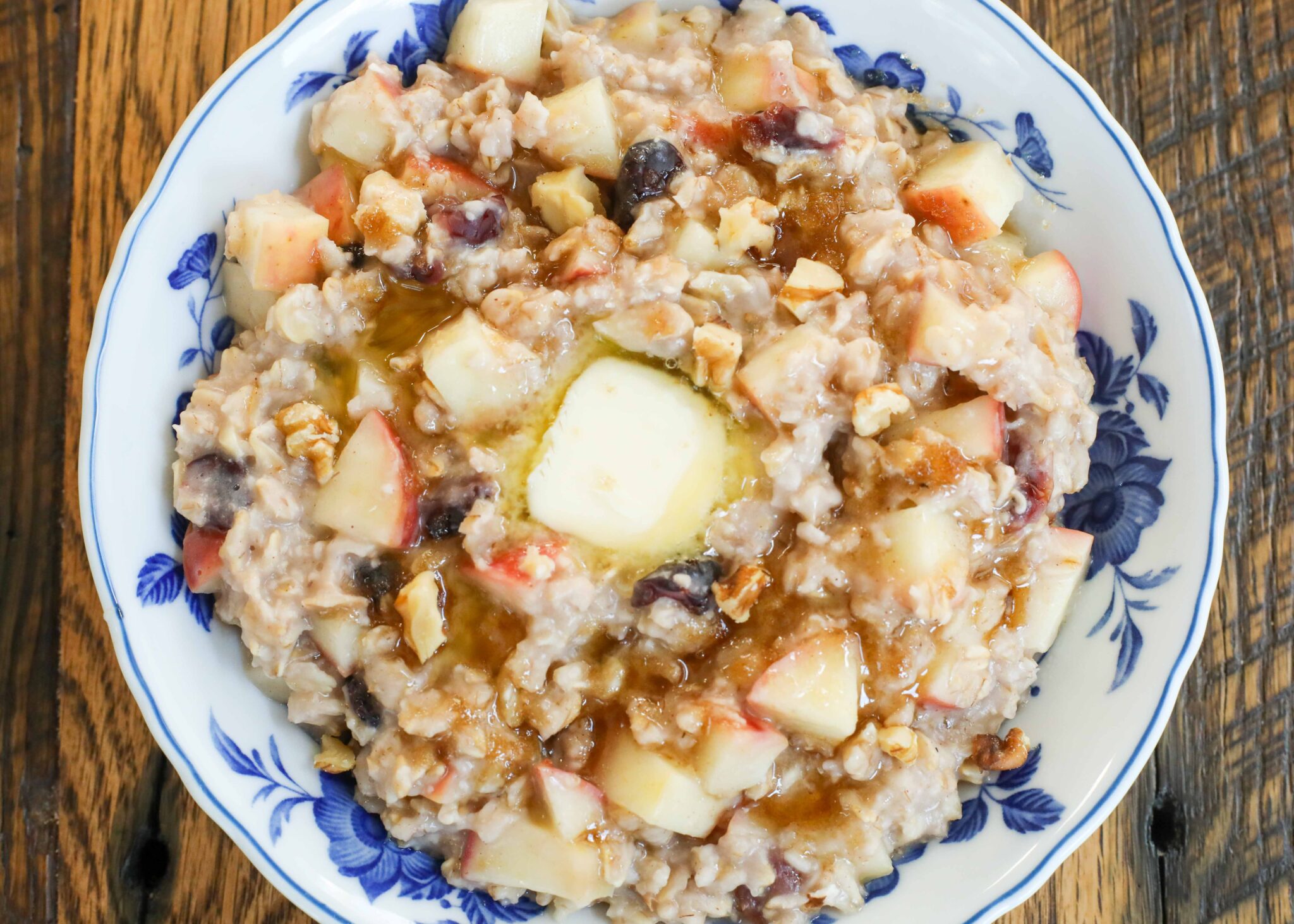 Cranberry Apple Walnut Oatmeal - Barefeet in the Kitchen