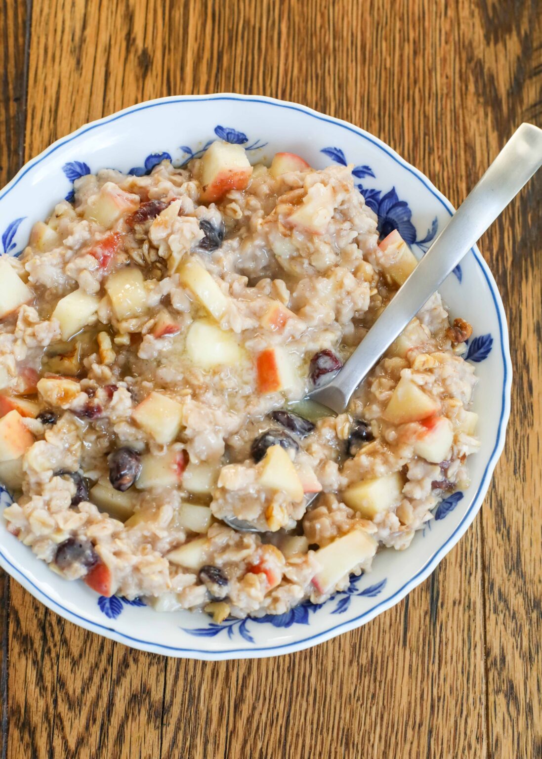 Cranberry Apple Walnut Oatmeal - Barefeet in the Kitchen