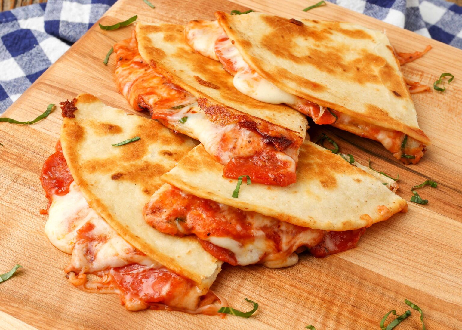 Pizza Quesadillas - Barefeet in the Kitchen