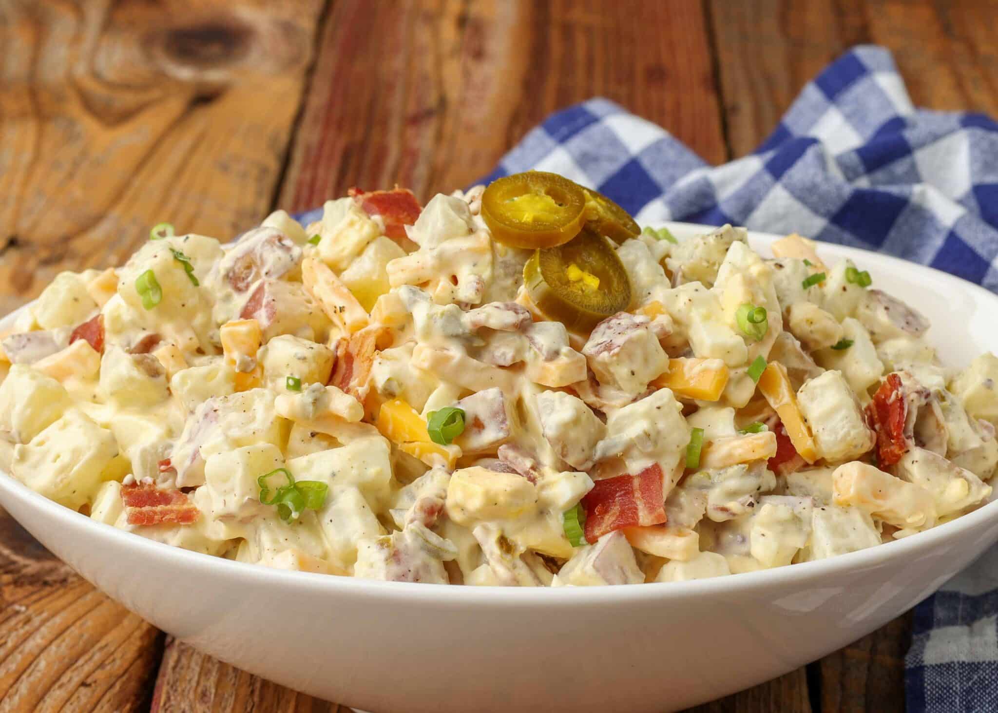 Jalapeno Popper Potato Salad - Barefeet in the Kitchen
