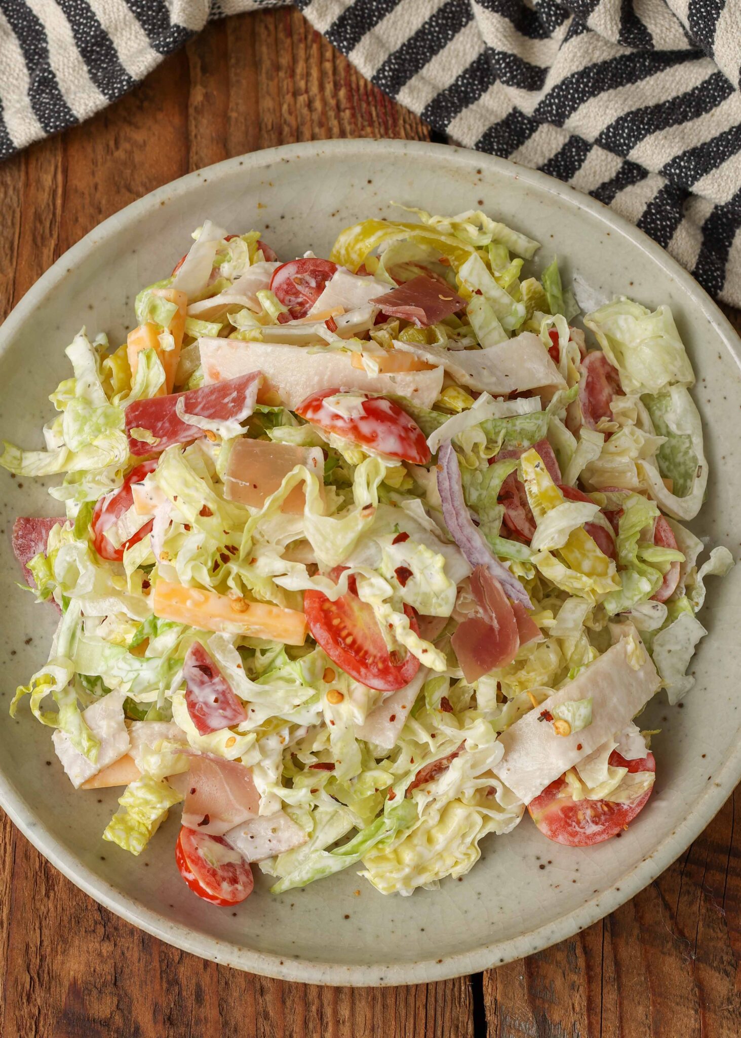 Italian Grinder Salad - Barefeet in the Kitchen