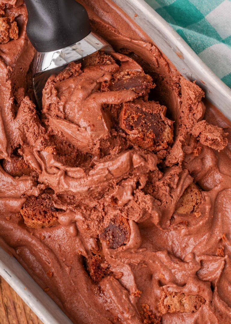 Chocolate Fudge Brownie Ice Cream - Barefeet in the Kitchen