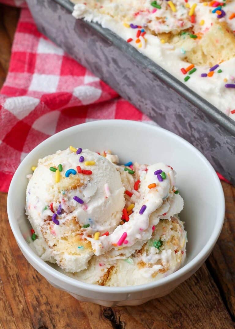 Birthday Cake Ice Cream - Barefeet in the Kitchen