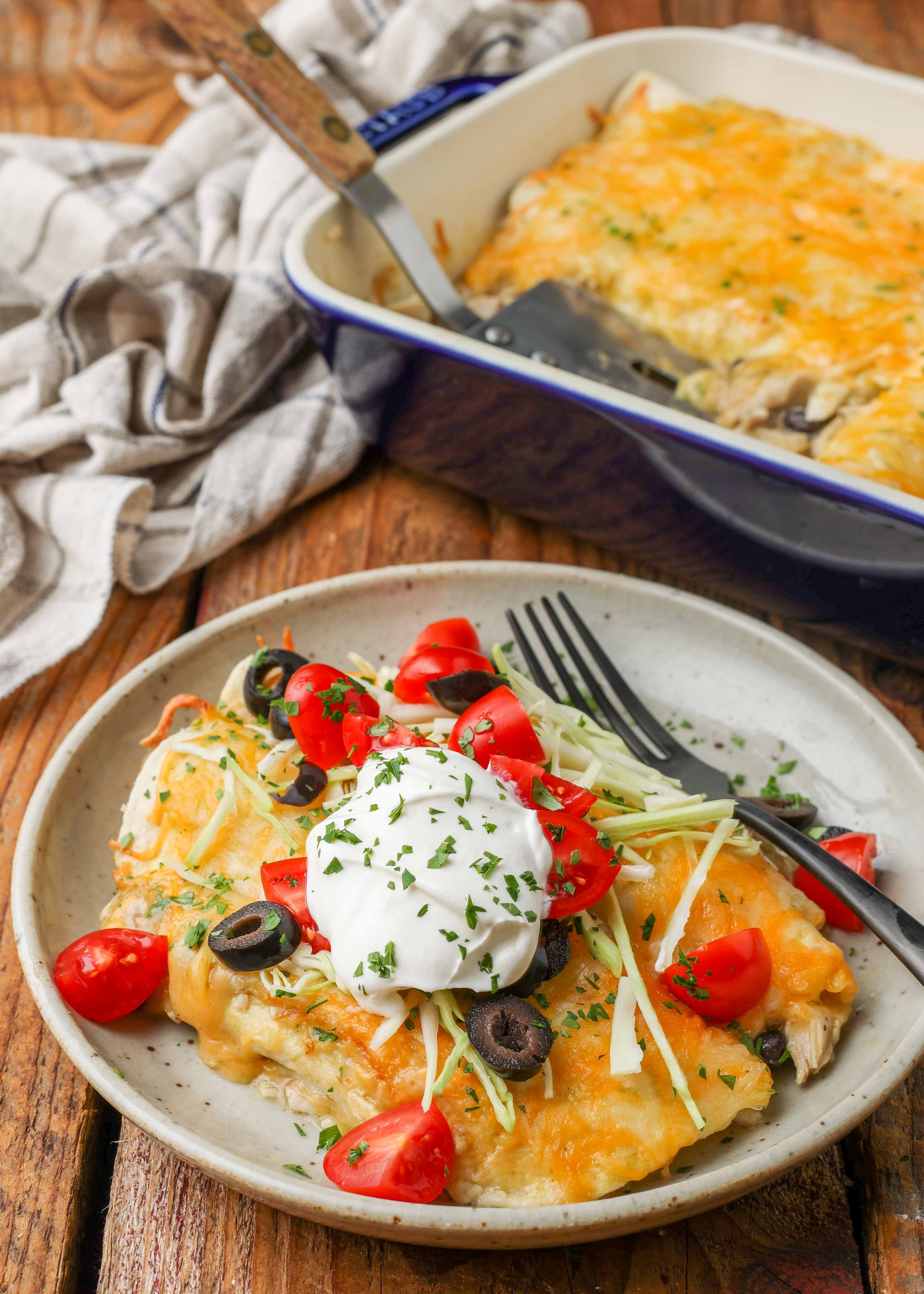 Inexperienced Chile Rooster and Black Bean Enchiladas - Street Food ...