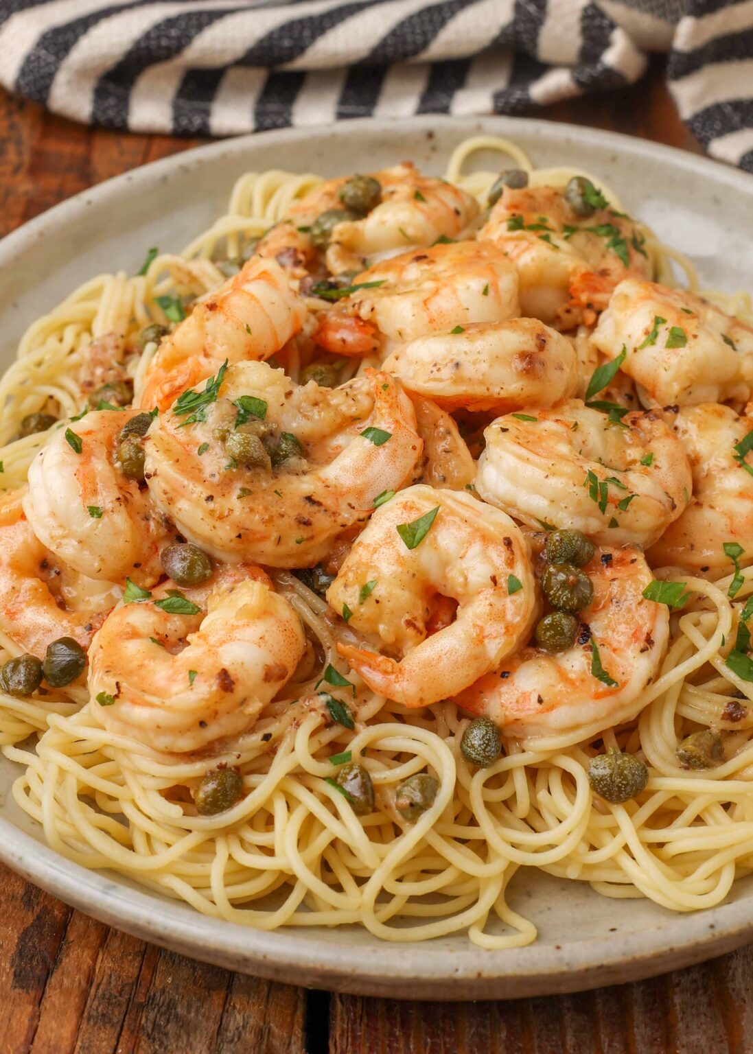 Weeknight Shrimp Piccata - Barefeet in the Kitchen
