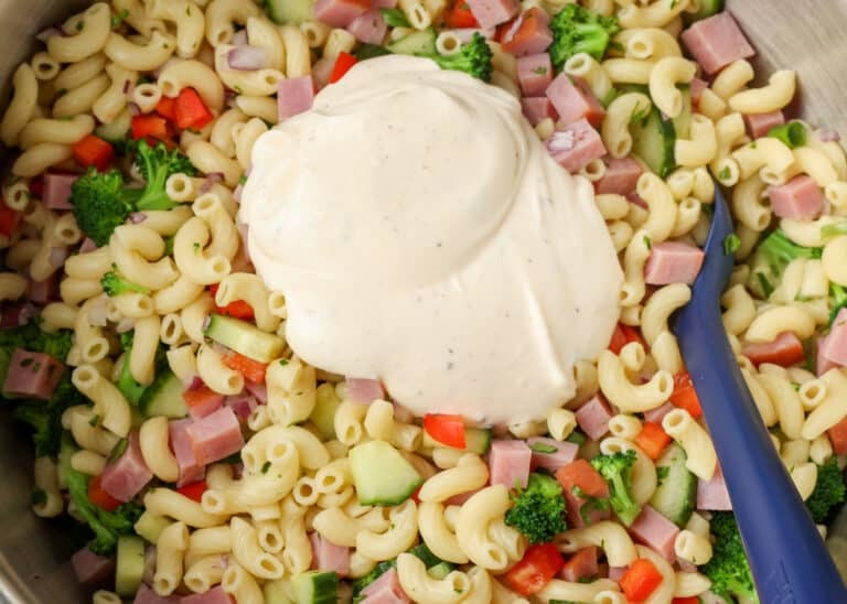 Ham Pasta Salad - Barefeet in the Kitchen