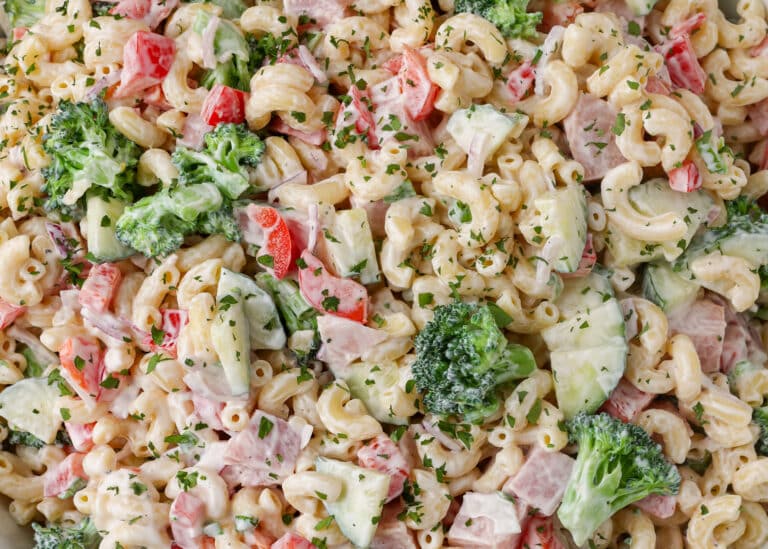 Ham Pasta Salad - Barefeet in the Kitchen