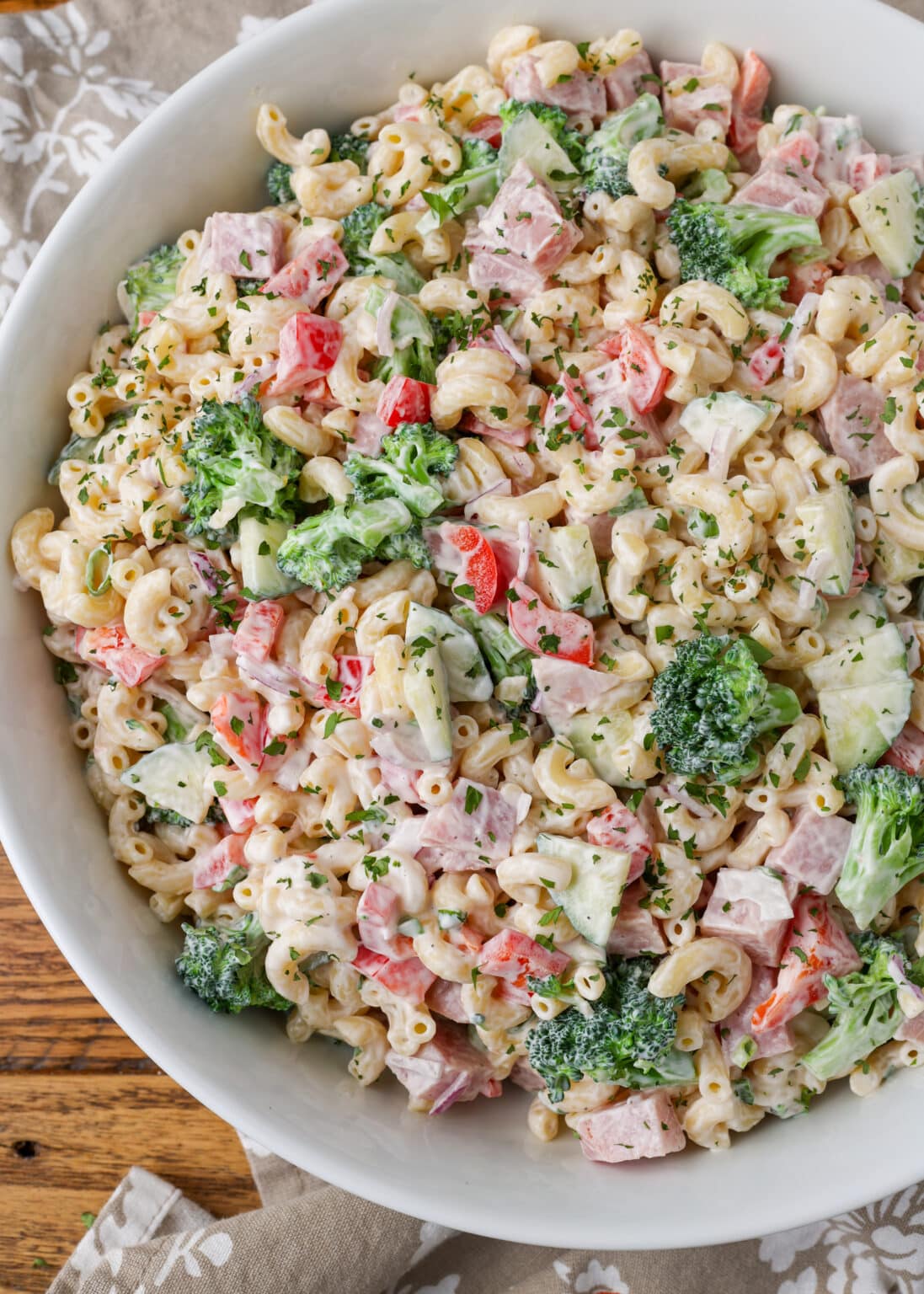Ham Pasta Salad - Barefeet in the Kitchen