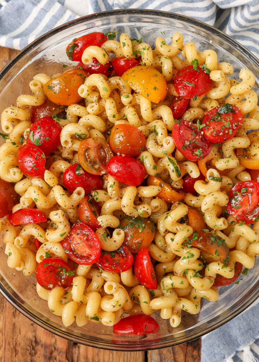 Tomato Pasta Salad - Barefeet in the Kitchen